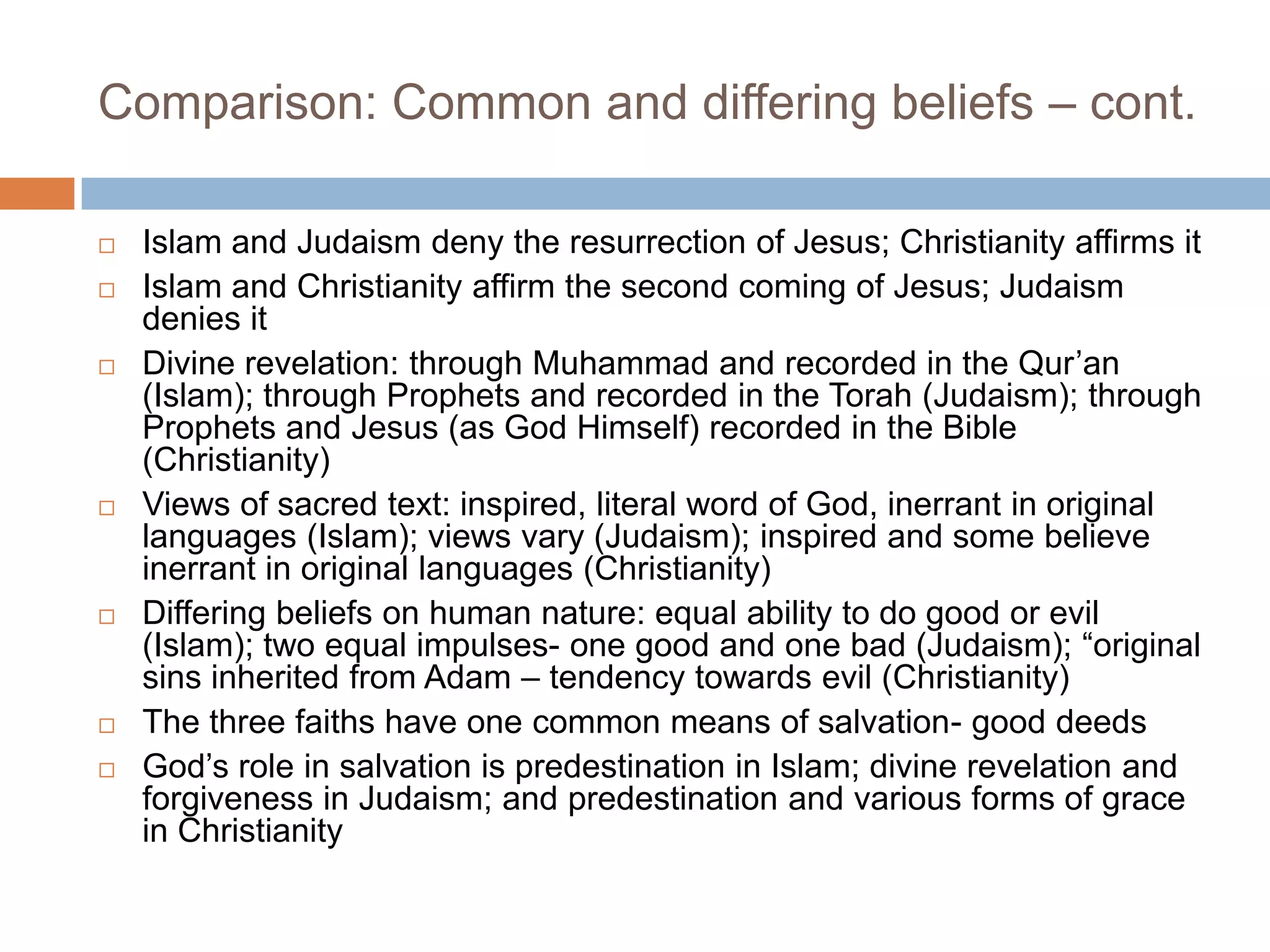 Christianity, Islam, and Judaism | PPTX