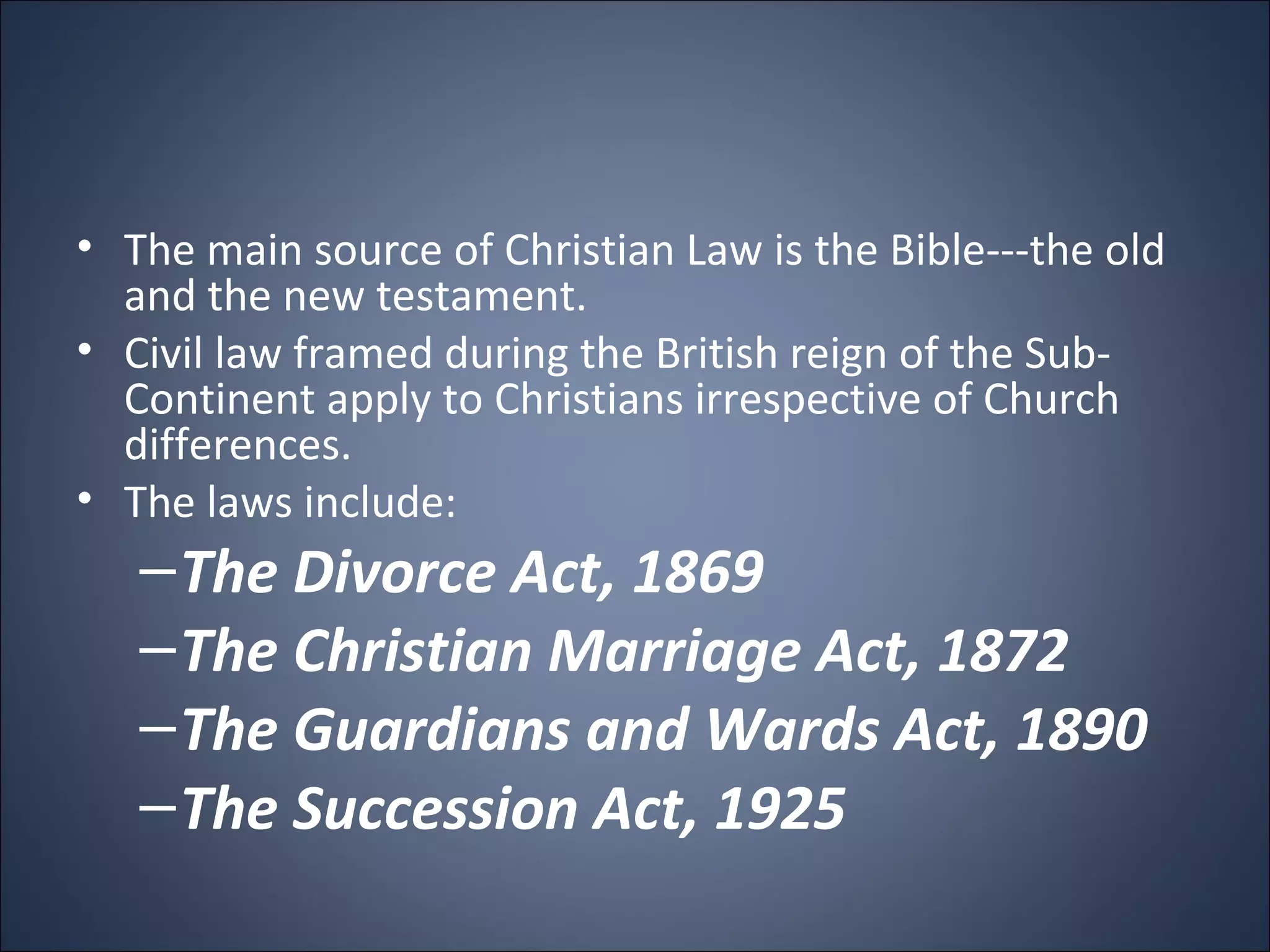 Christian law in bangladesh | PPT