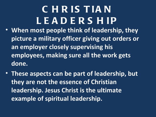 Christian leadership | PPT | Executive Leadership & Management | Business