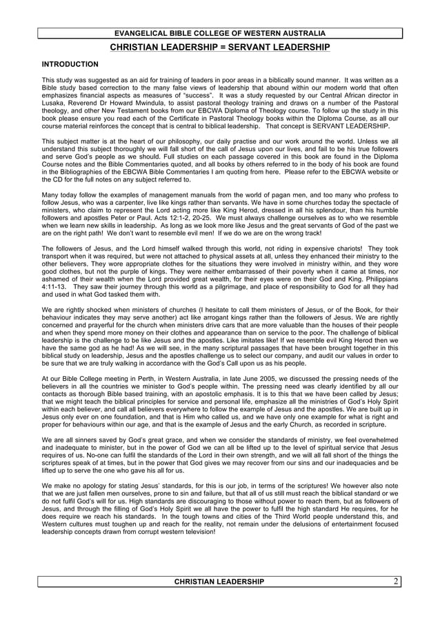 CHRISTIAN LEADERSHIP | PDF