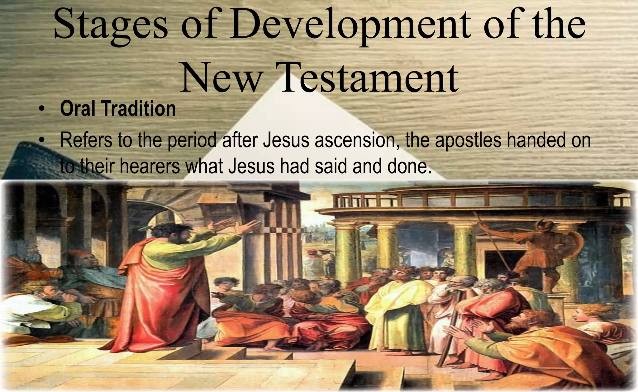 Christian Living Experience 8 - Stages of the Development of the New ...