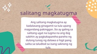 Paggamit ng salitang magkatugma.pptxkbqbqbkk | PPT