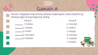 Paggamit ng salitang magkatugma.pptxkbqbqbkk | PPTX