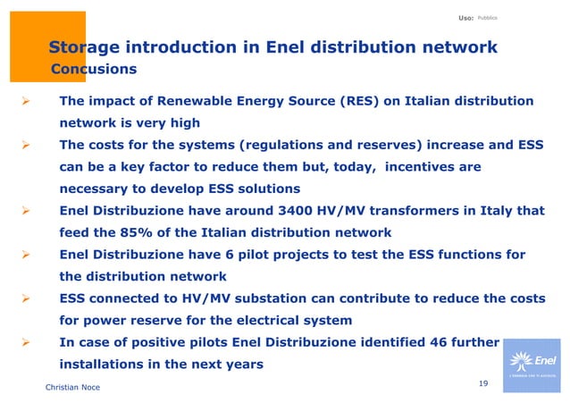 ENEL plans for storage introduction in Italian distribution network ...