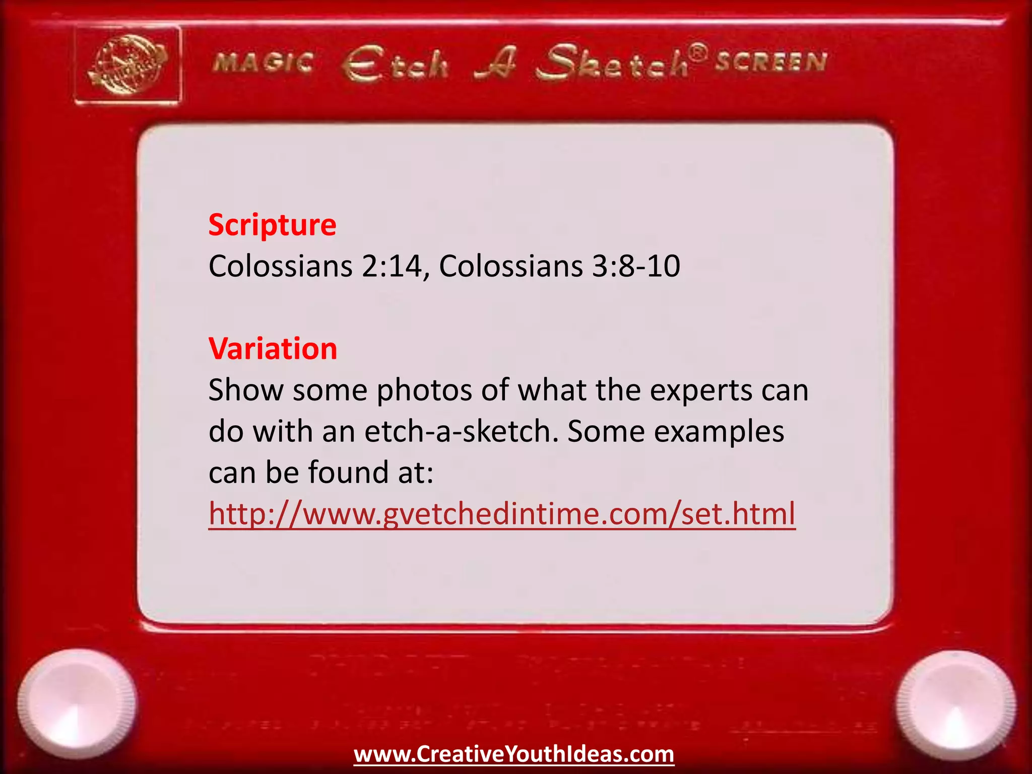 Christian Object Lesson - Etch-a-Sketch | PPTX