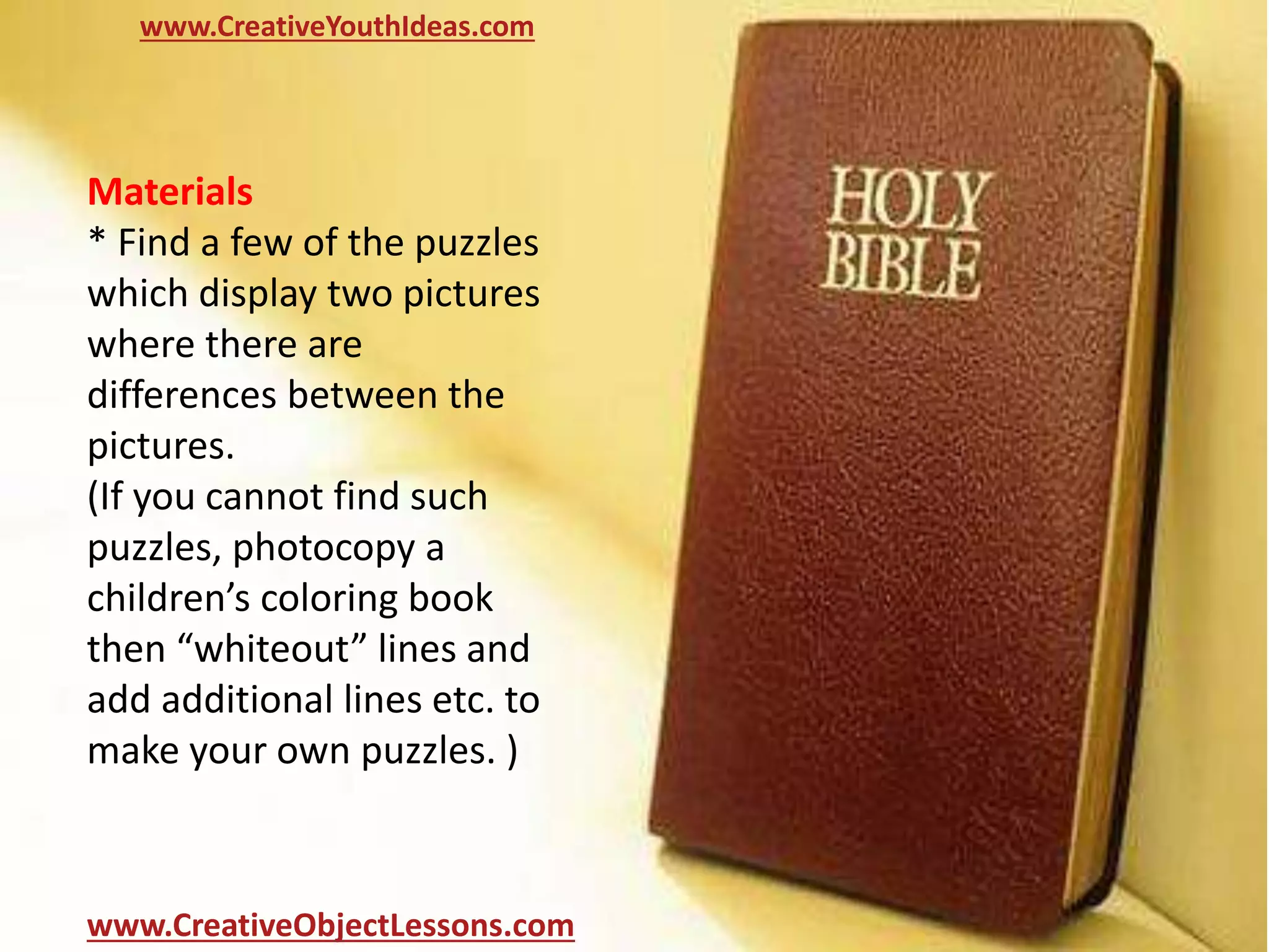 Christian Object Lesson - Spot the Differences | PPTX