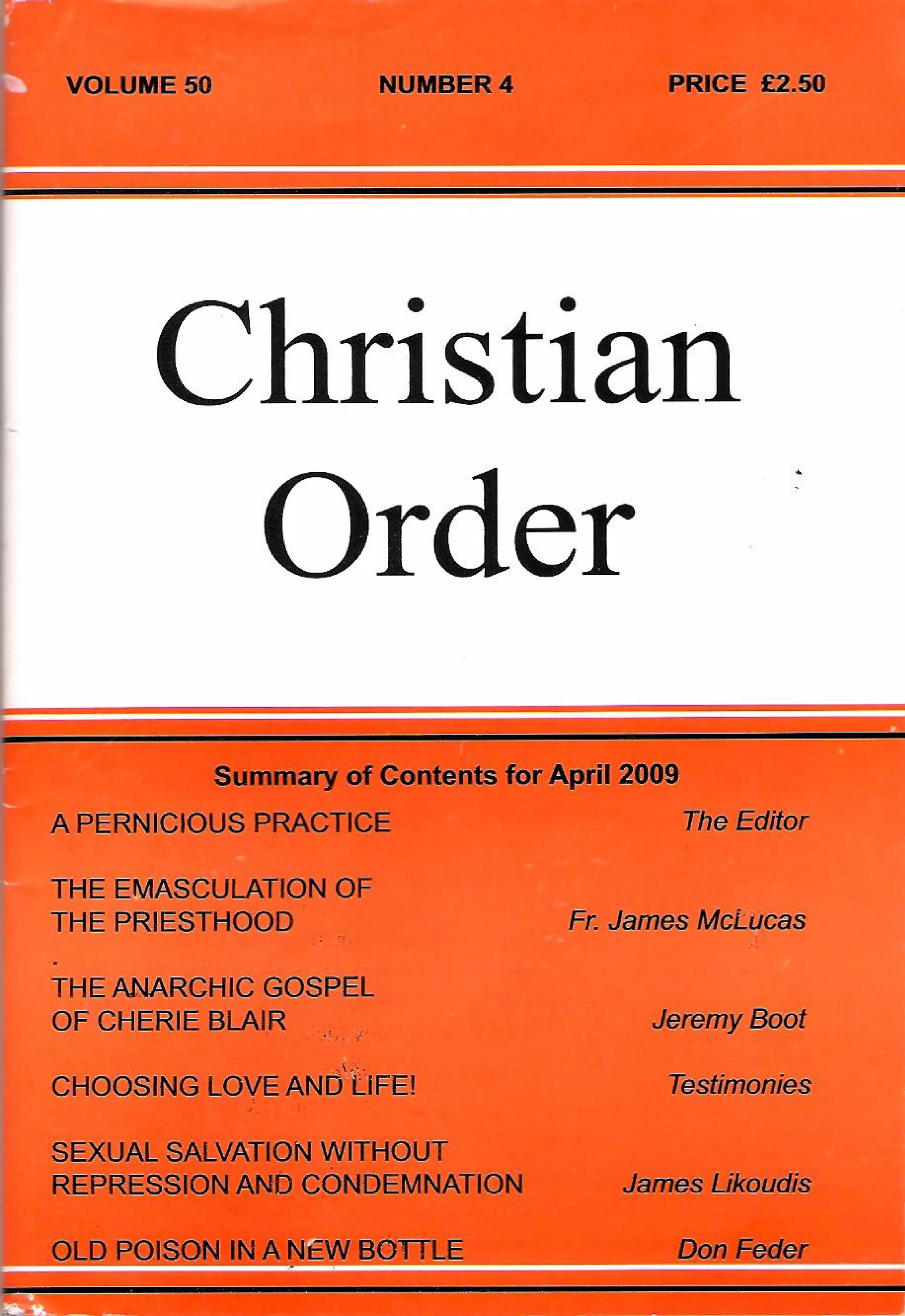Christian order april 2009 sonnet | PDF
