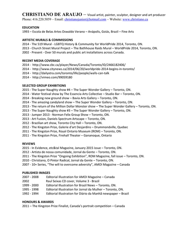 Christiano's resume 2015 | PDF