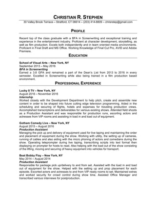 Christian r stephen resume | PDF