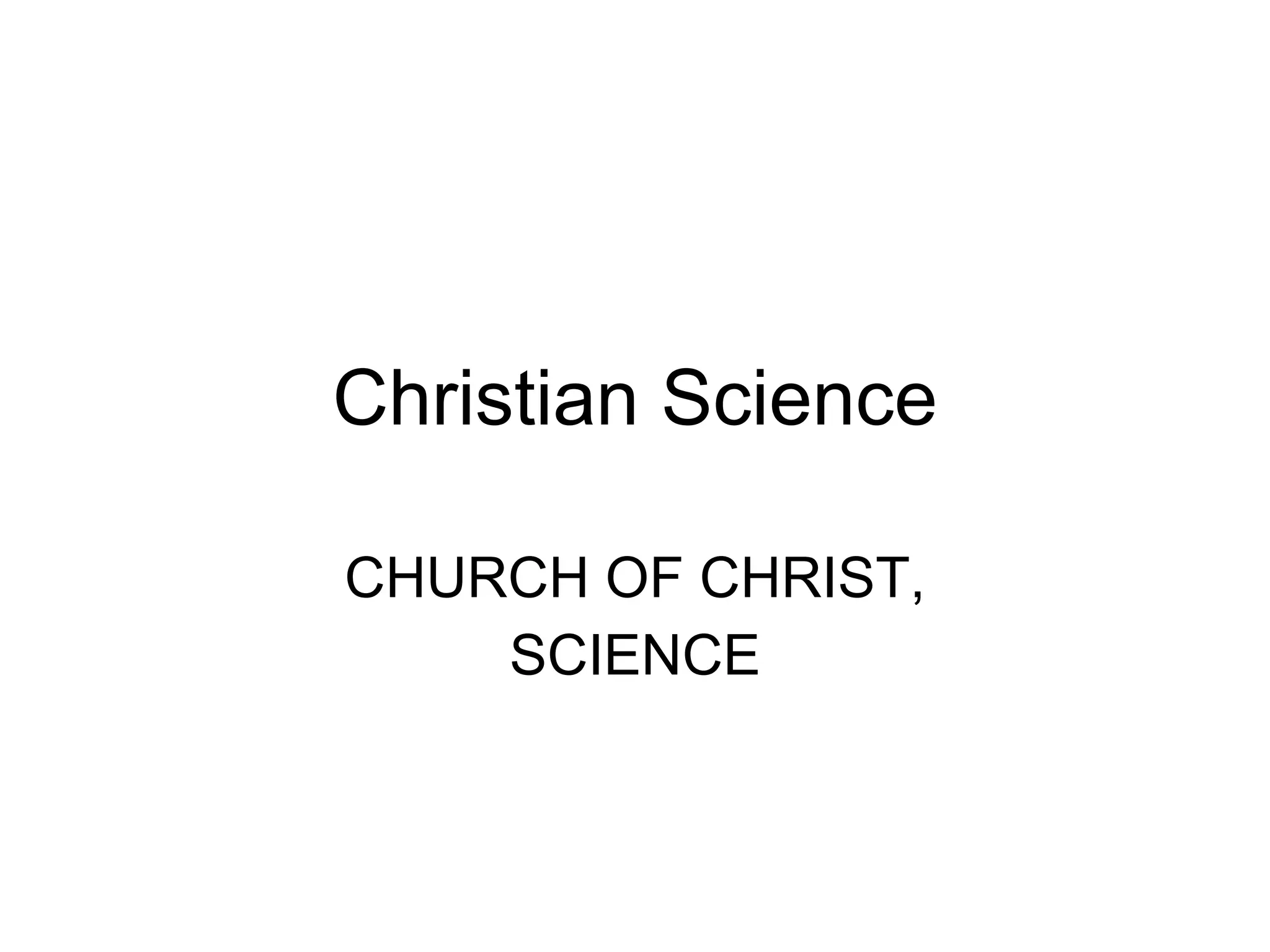 Christian Science | PPT