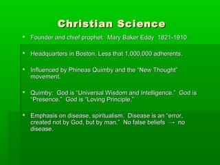 Christian Science and Scientology: A Power Point | PPT