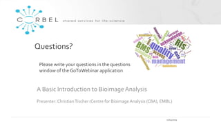CORBEL Bioimage Analysis webinar slides | PPT