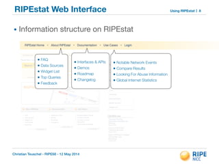 Tutorial: Using RIPEstat | PDF