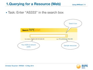 Tutorial: Using RIPEstat | PDF