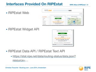 RIPE & RIPE NCC/Using RIPE Atlas and RIPEstat for Network Analysis | PPT