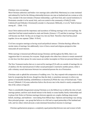 Christian views on marriage | PDF