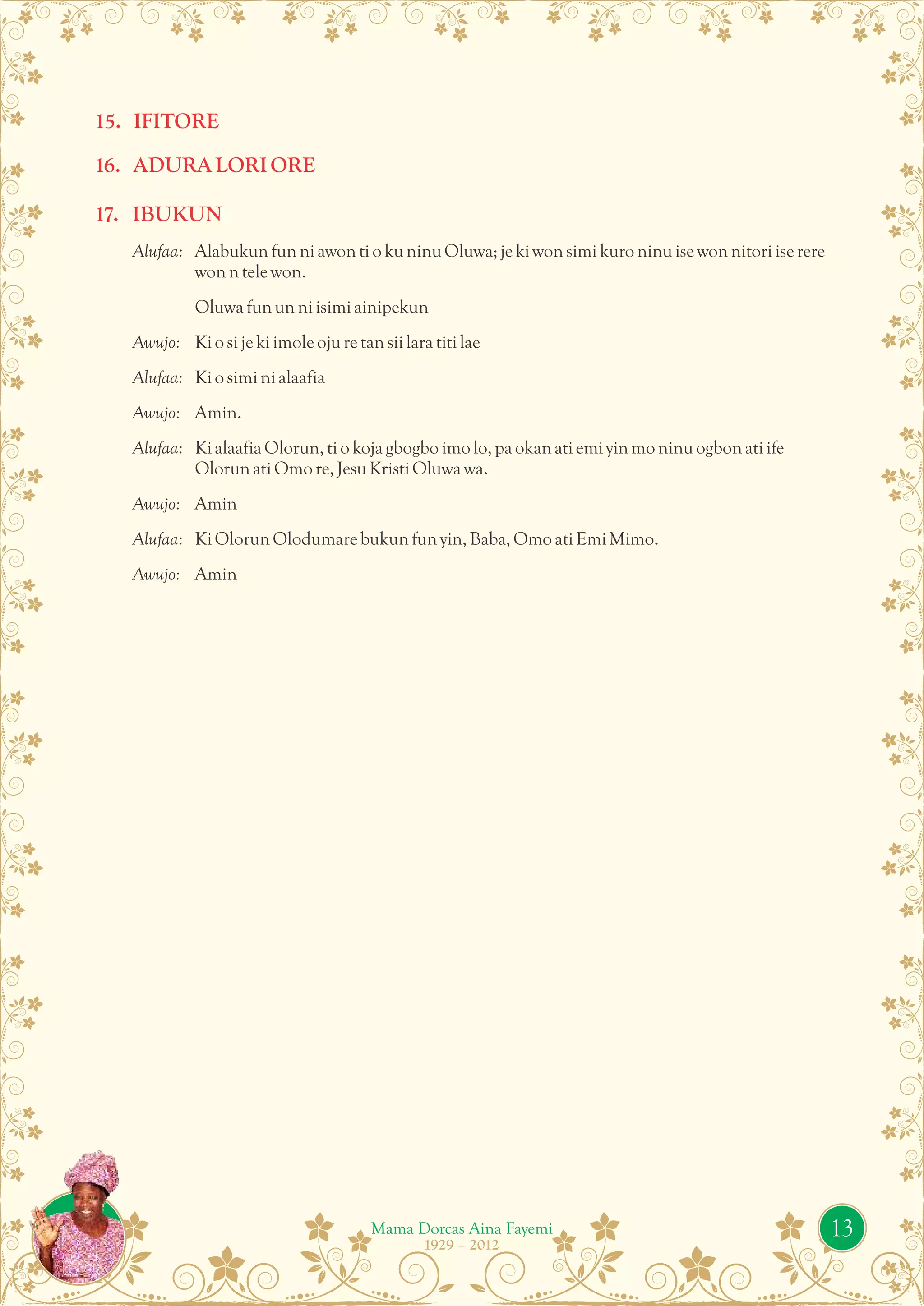 Christian Wake Keep Programme | PDF