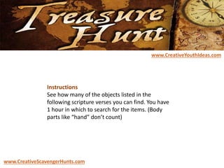 Christian youth camp treasure hunt | PPTX