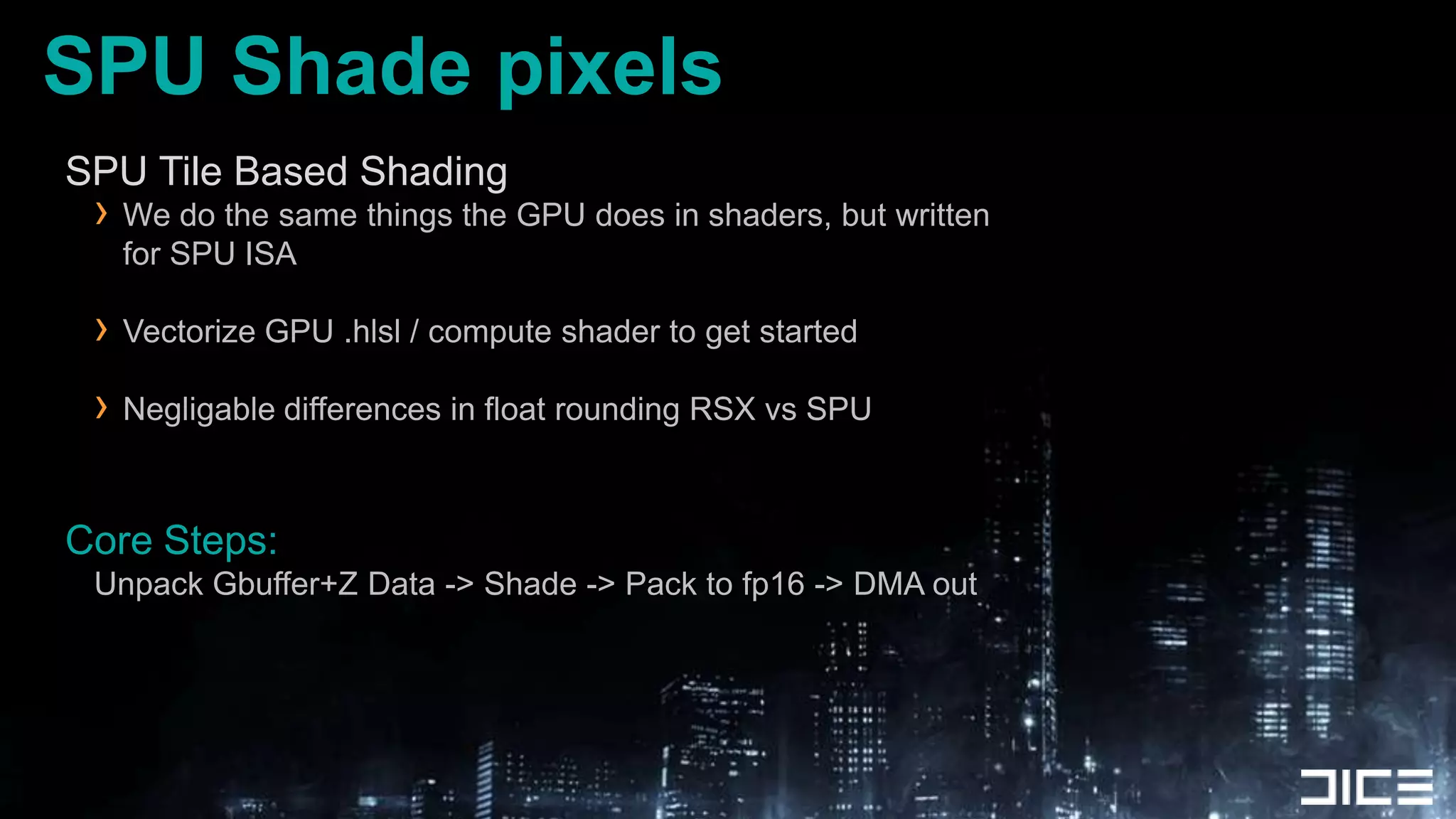 SPU-Based Deferred Shading in BATTLEFIELD 3 for Playstation 3 | PPTX