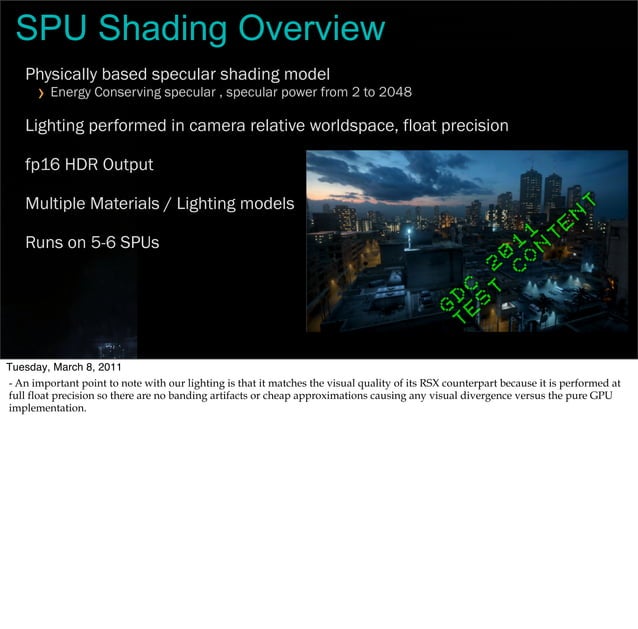 SPU-based Deferred Shading for Battlefield 3 on Playstation 3 | PPT