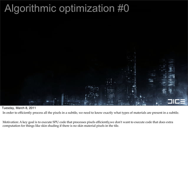 SPU-based Deferred Shading for Battlefield 3 on Playstation 3 | PPT