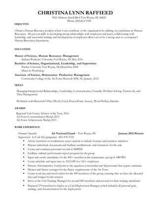 Christina Raffieed Resume | PDF