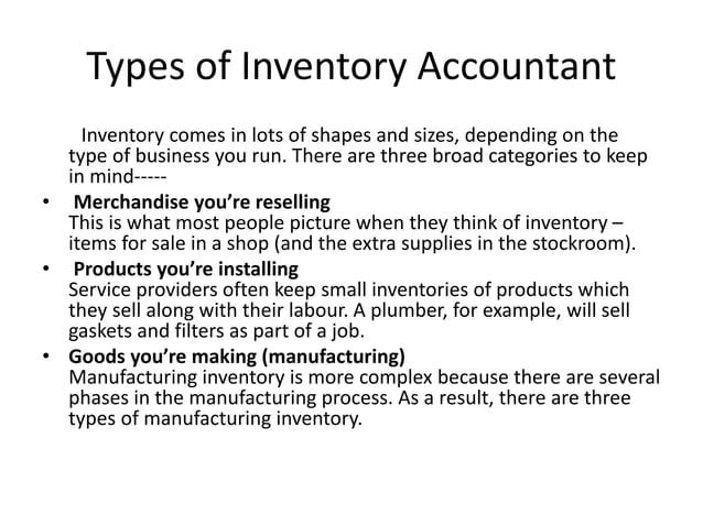 Inventory Accountant- | PPT