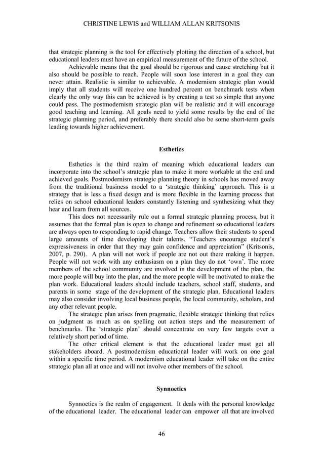 Christine Lewis & Dr. Wm. A. Kritsonis | DOC