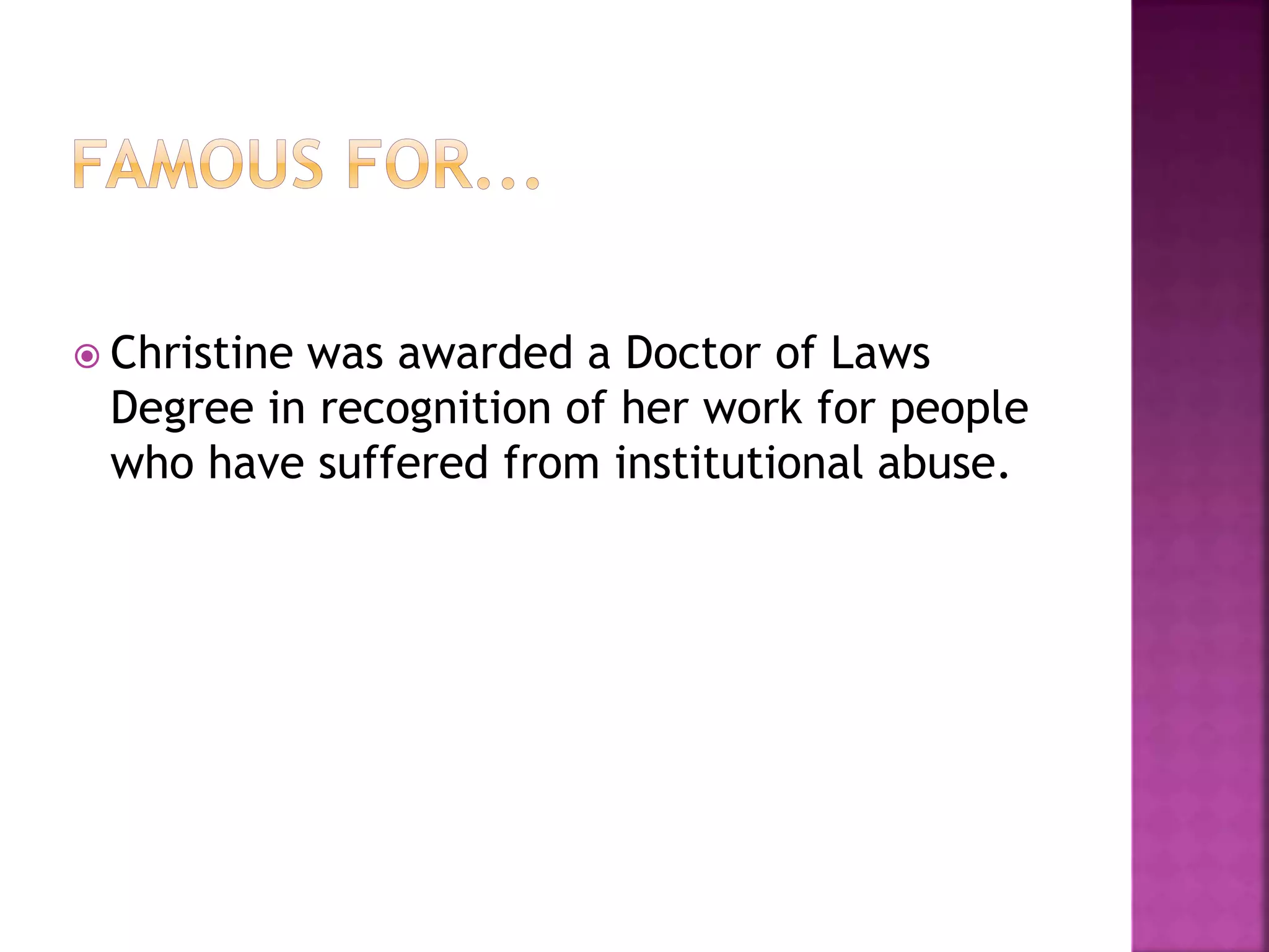 Christine buckley by sarah [autosaved] | PPT