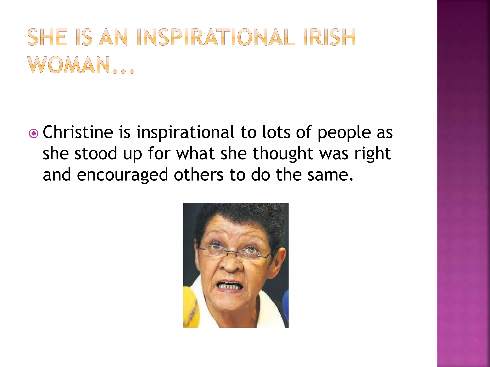 Christine buckley by sarah [autosaved] | PPT