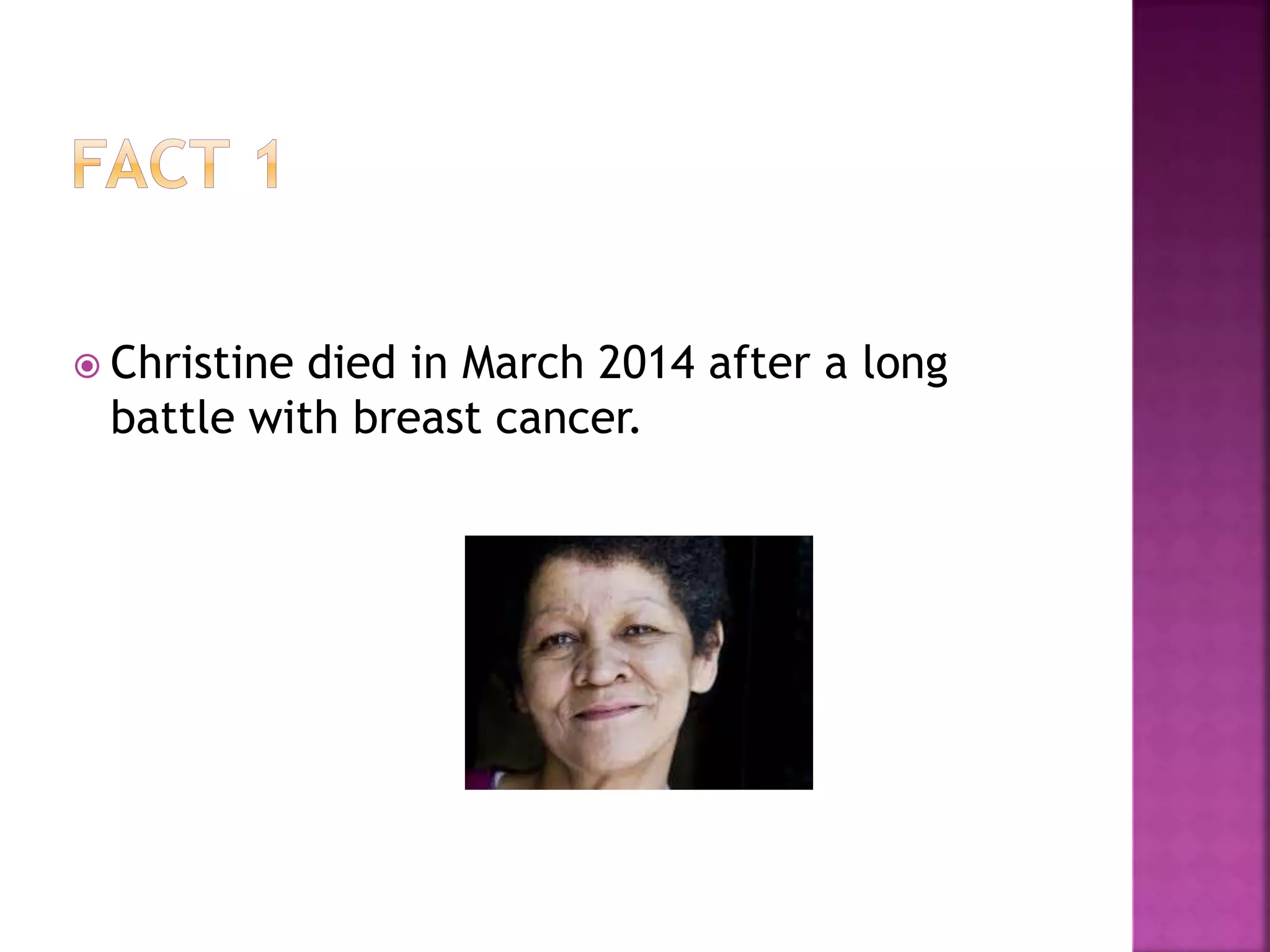 Christine buckley by sarah [autosaved] | PPT