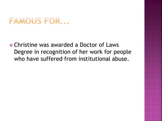 Christine buckley by sarah [autosaved] | PPT