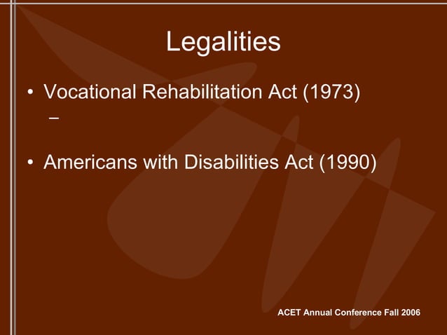 American with Disabilities Act Compliance | PPT