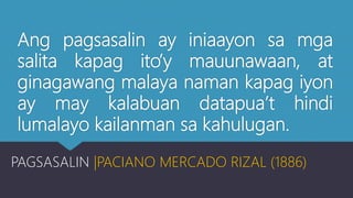 Mga Simulain sa Pagsasaling Wika | PPTX