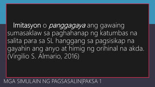 Mga Simulain sa Pagsasaling Wika | PPTX