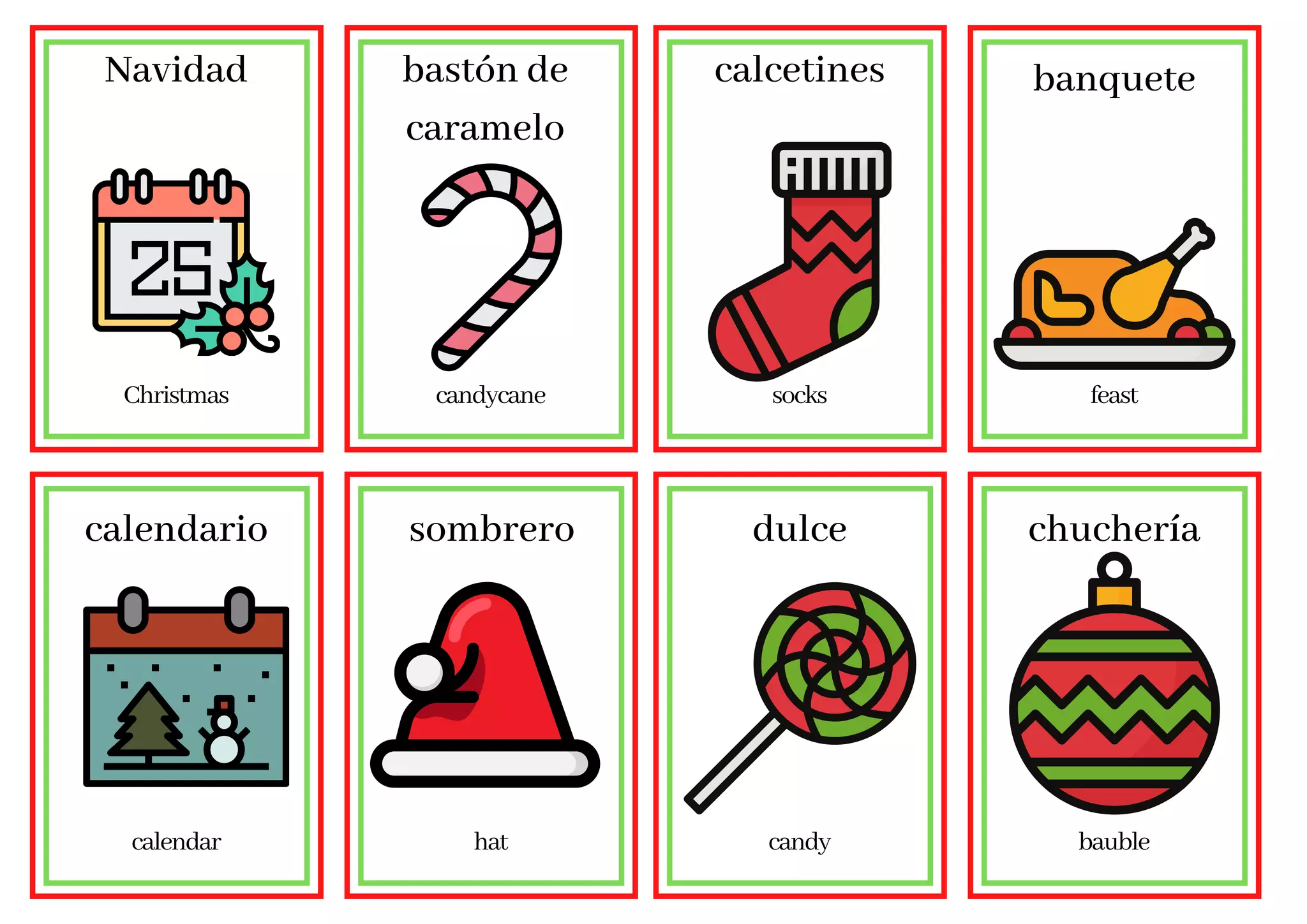 Christmas - Spanish Vocabulary - Flashcards.pdf