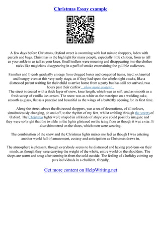 Christmas Day Essay | PDF