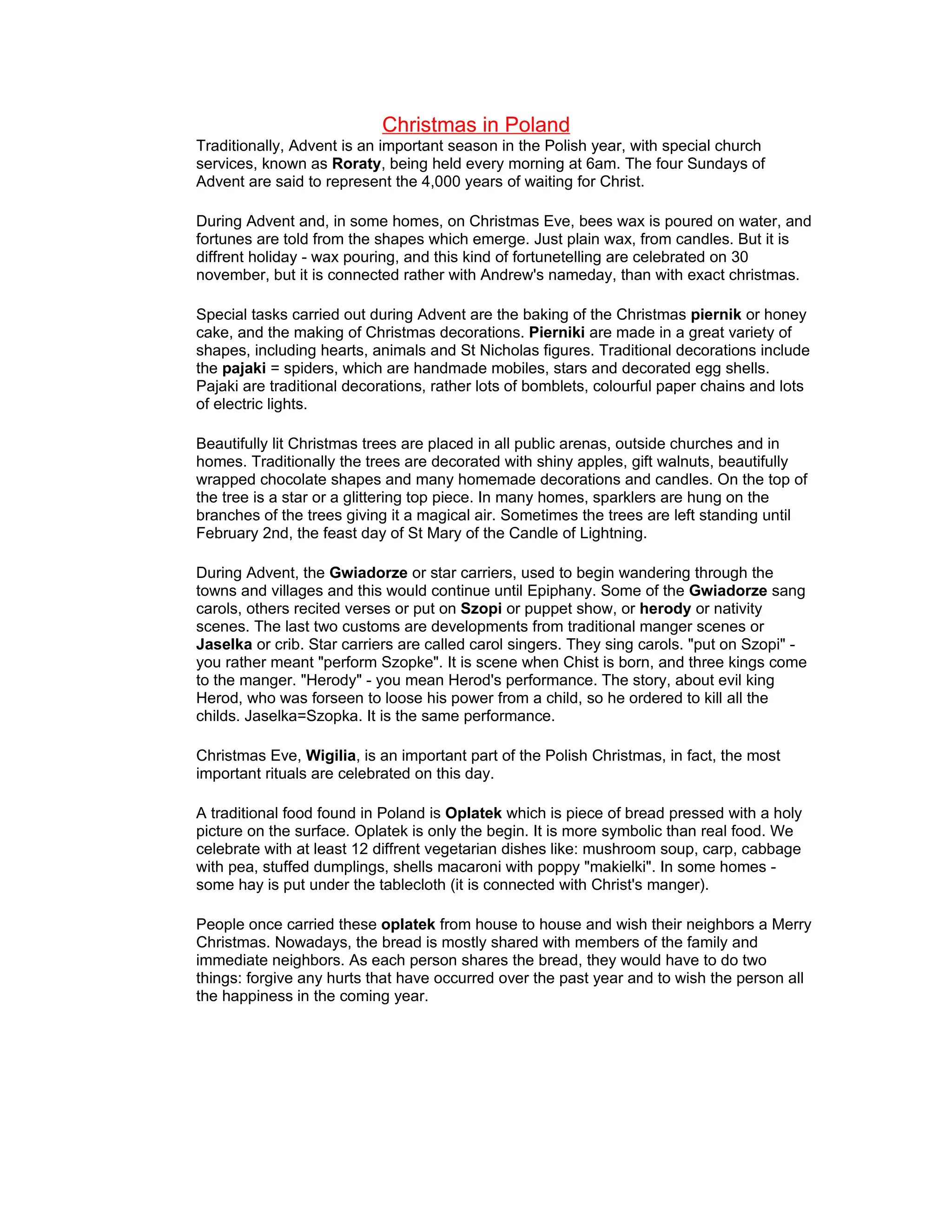 Christmas in poland | PDF