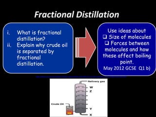 Revision Lesson: Making crude oil useful (Fractional Distillation and ...