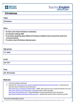 Christmas lesson plan | PDF
