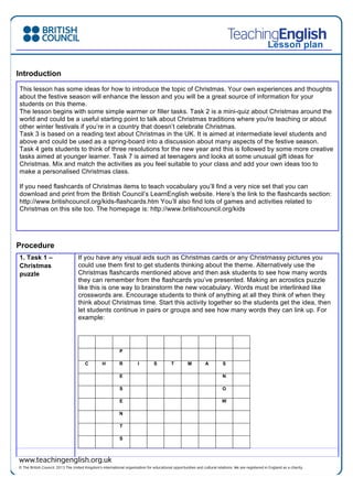 Christmas lesson plan | PDF