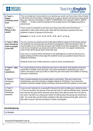 Christmas lesson plan | PDF