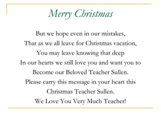 Christmas Party Message from my benevolent students ^.^ | PPT