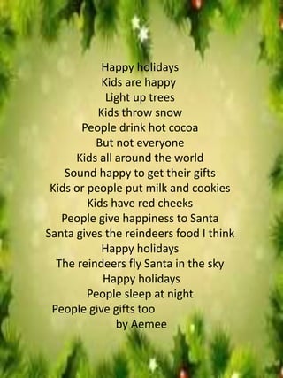 Christmas Hot Cocoa Poems