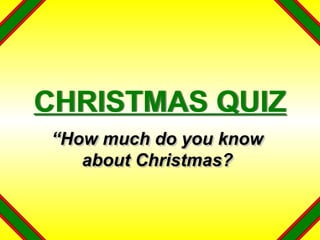 christmas quiz for sunday school kids, lesson ppt | PPT