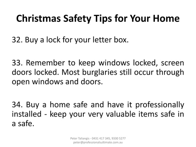 Christmas safety tips - 35 Essential Safety Tips for your Home ...
