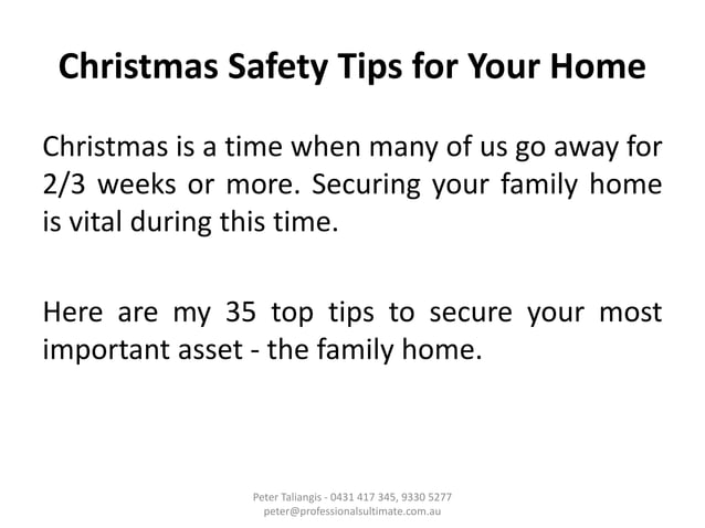 Christmas safety tips - 35 Essential Safety Tips for your Home ...