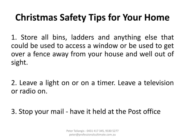 Christmas safety tips - 35 Essential Safety Tips for your Home ...