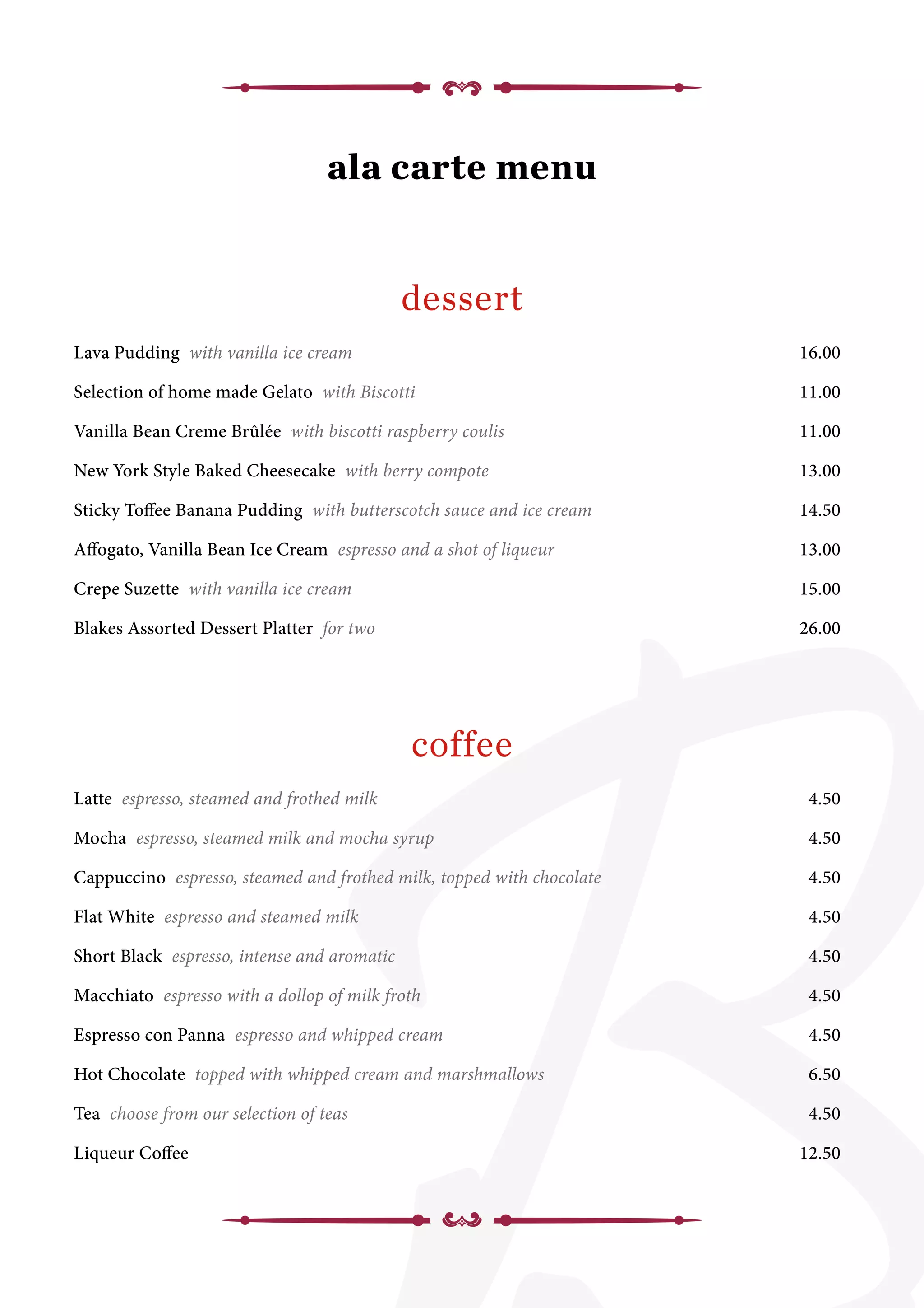 Christmas season ala carte menu | PDF