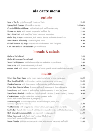 Christmas season ala carte menu | PDF